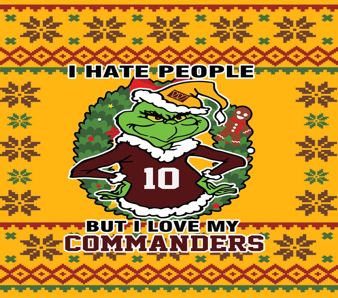 Ugly Christmas Sweater Washington Commanders 20oz Skinny Tumbler Wrap ...