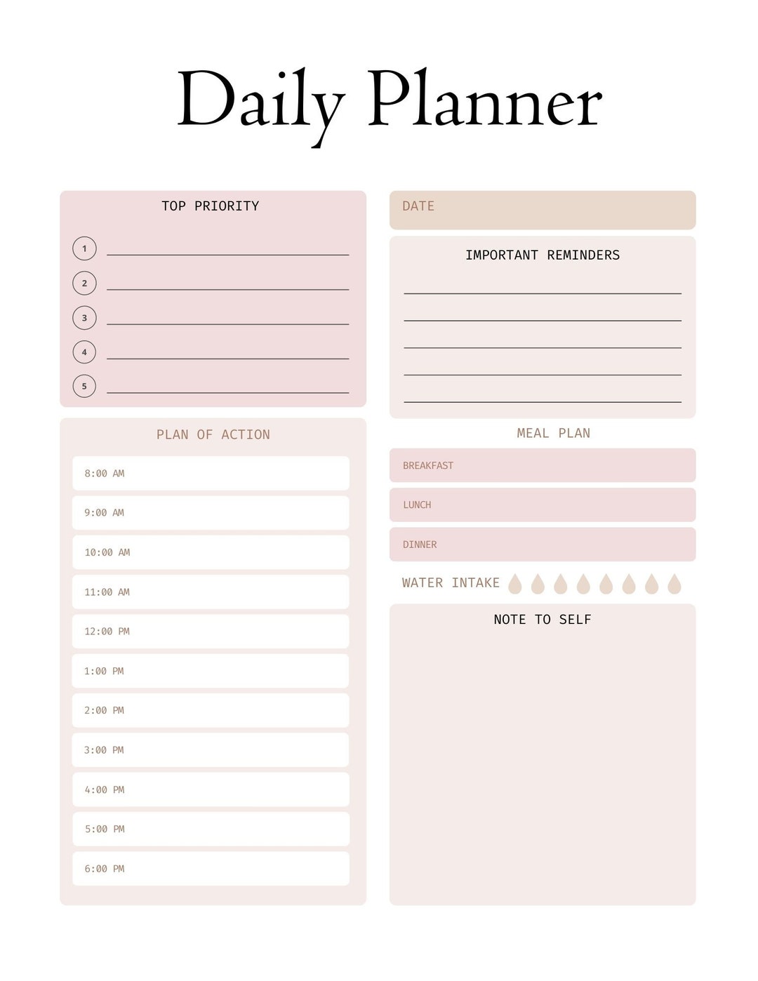 Productivity Planner, Daily Planner, Editable Planner, Digital Planner ...