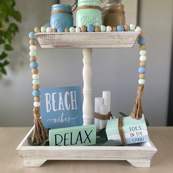 Beach Tiered Tray Decor - Etsy