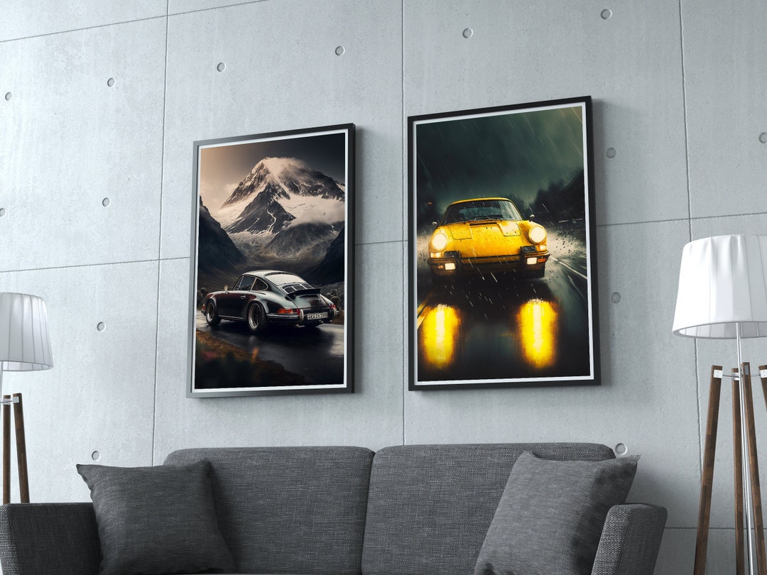 Automotive Artwork Art Prints Set of 2, Modern Wall Art Decor, Digital ...
