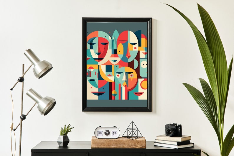 Abstract Face Wall Art Print, Contemporany Artwork, Abstract Print ...