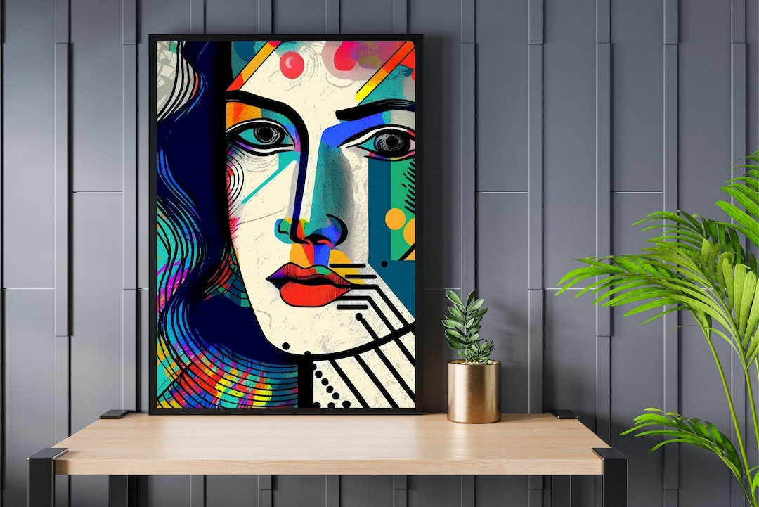 Painting of Woman's Beauty in Abstract Art, Abstract Portrait Print ...