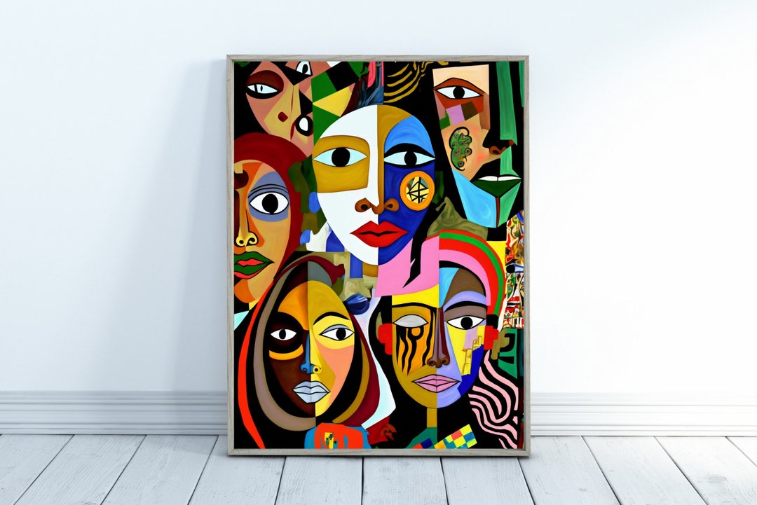 Faces of the World in Abstract Art Galerie Maya Abstract - Etsy