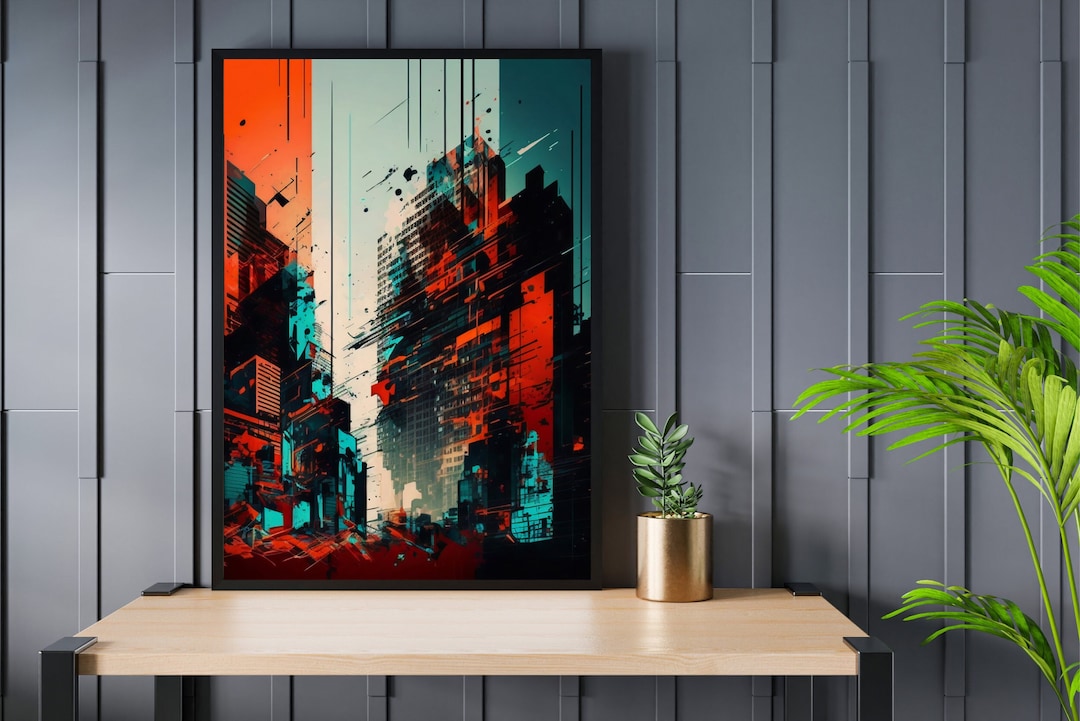 Abstract Urban City Painting, Abstract Art, Abstract Print, Instant ...