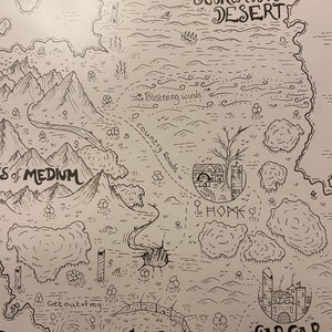 Personalised Fantasy Map Hand Drawn. Gift for Birthday/christmas ...
