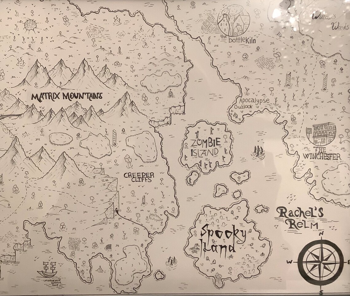 Personalised Fantasy Map Hand Drawn. Gift for Birthday/christmas ...