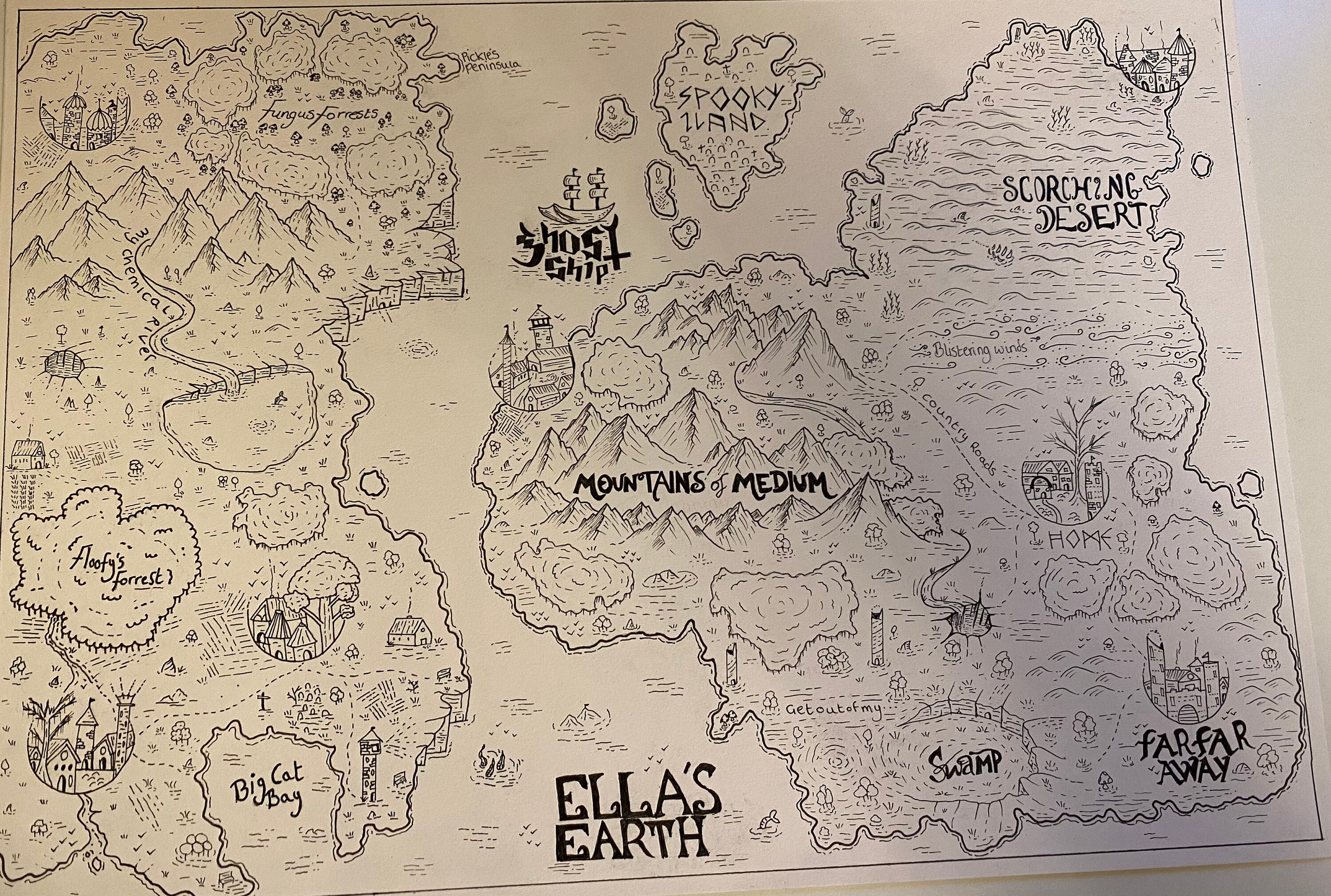 Personalised Fantasy Map Hand Drawn. Gift for Birthday/christmas ...