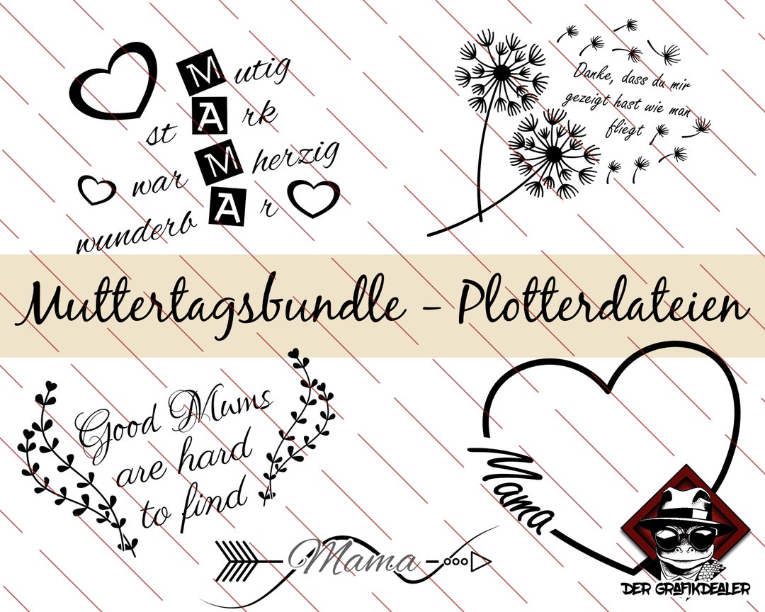 Plotterdatei, Muttertag, Alles Liebe, SVG, EPS, PNG, Geschenk, Digital, Danke, Geschenkidee ...
