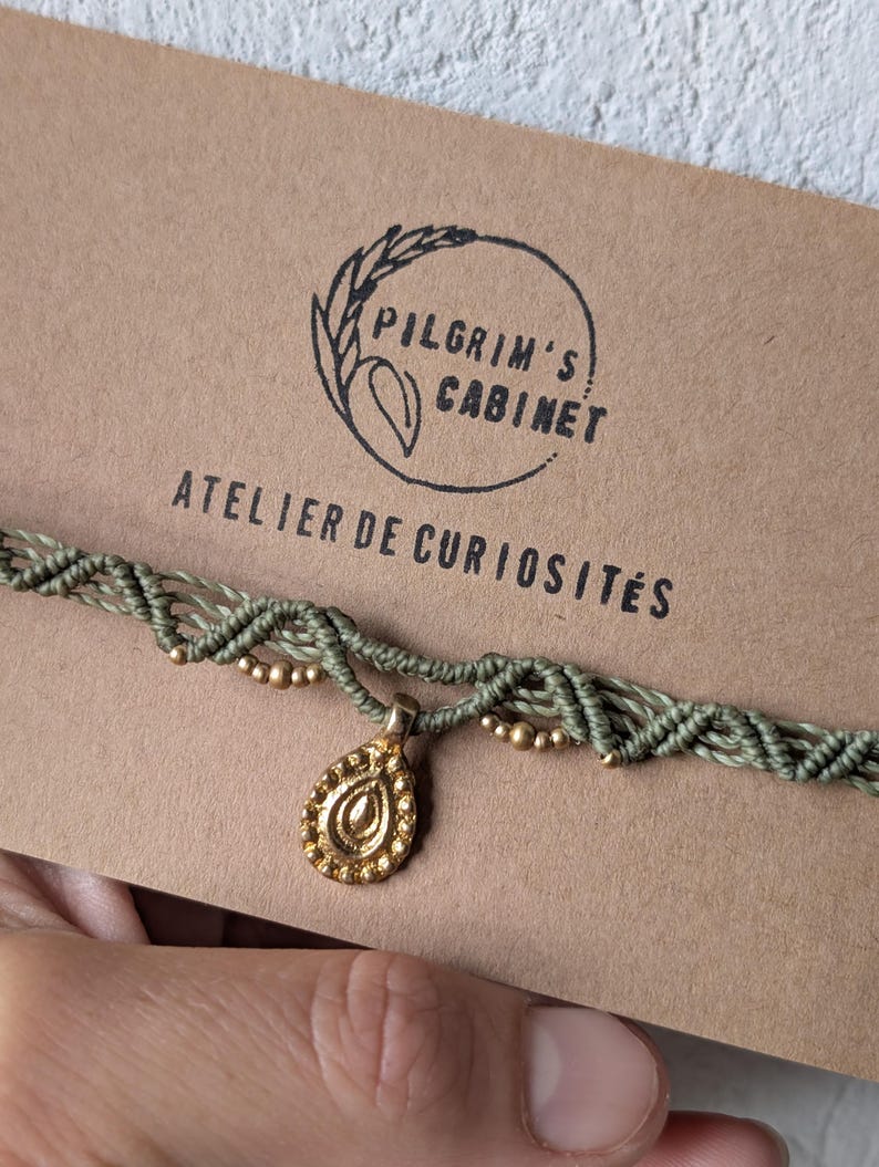 Macrame Brass Choker • Bohemian Silver Necklace • Handmade Bespoke ...