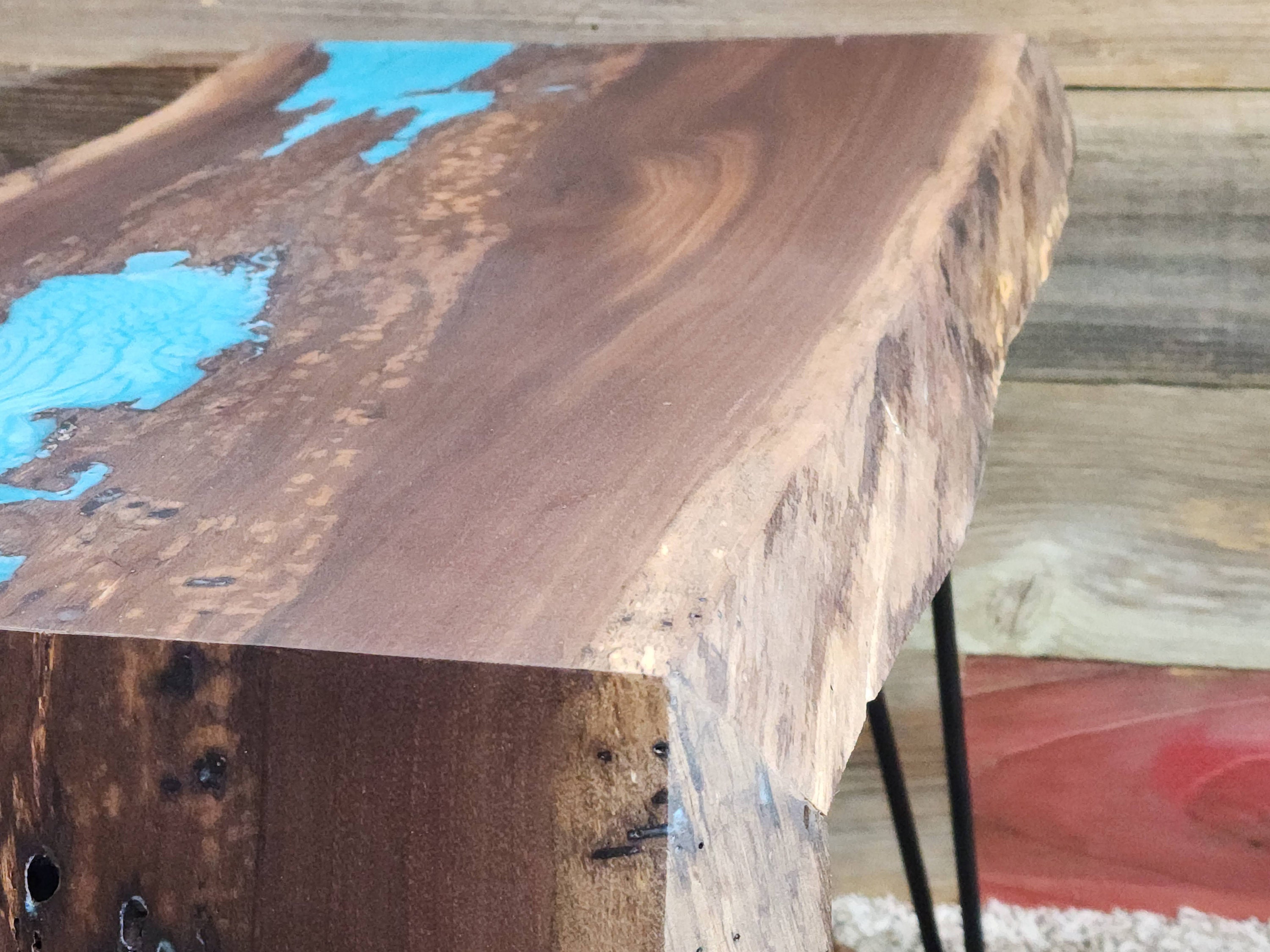 Walnut Wood Waterfall Epoxy Table - Etsy