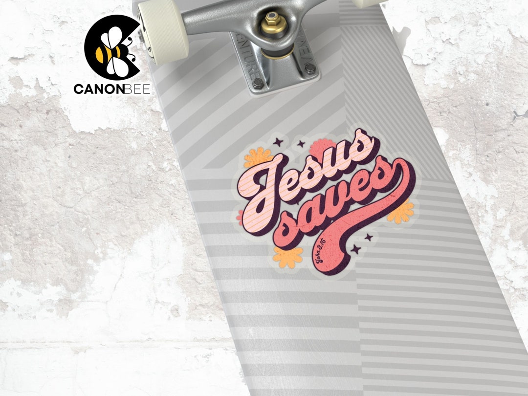 Jesus Saves Sticker, Christian Jesus Decal, Bible Sticker, Clear Label ...