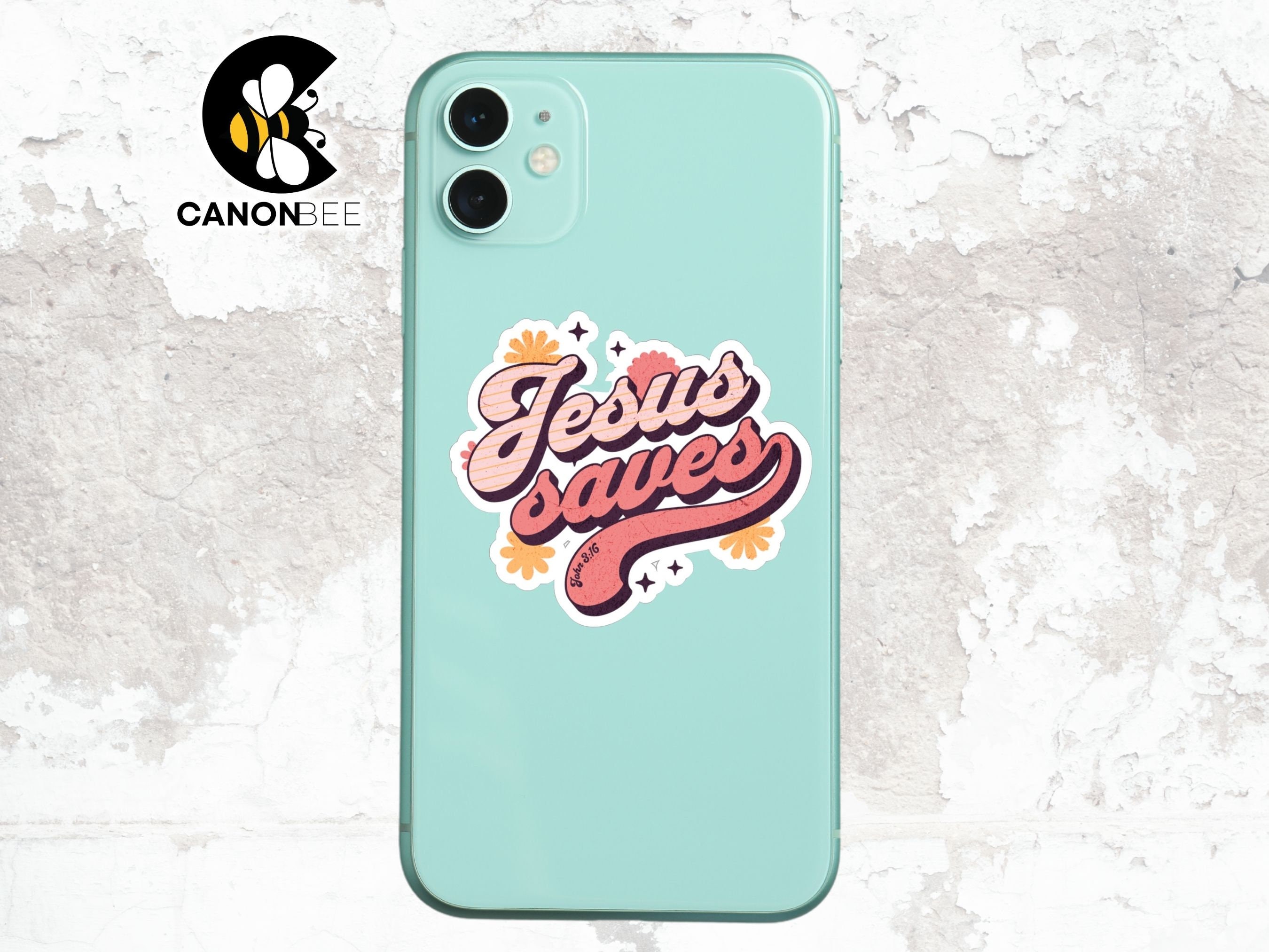 Jesus Saves Sticker, Christian Jesus Decal, Bible Sticker, Clear Label ...