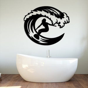 Surfing, Surfer, Surf, Beach Laser Cut Svg Dxf Files Wall Sticker Decal ...