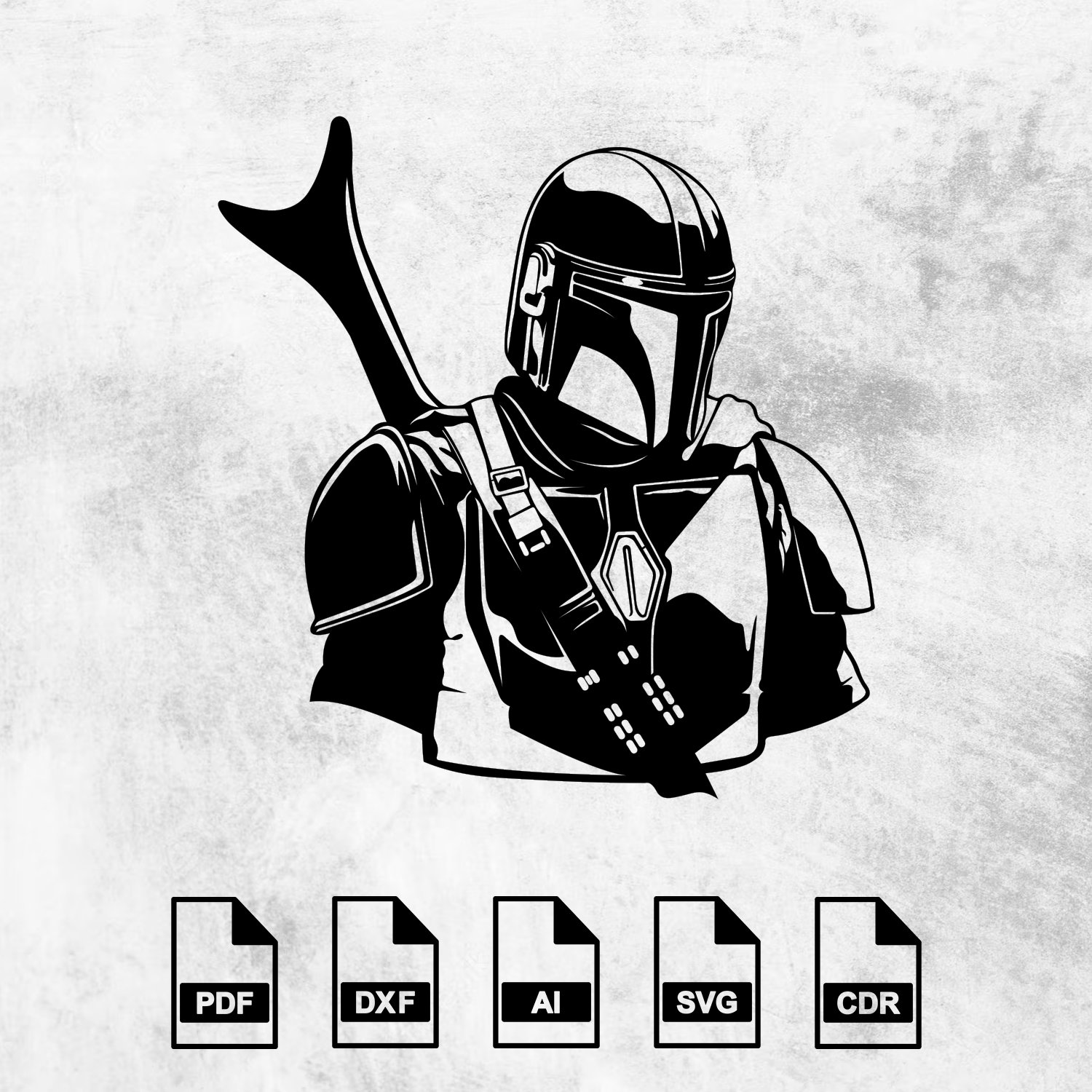 Star Wars, the Mandalorian Laser Cut Svg Dxf Files Wall Sticker Decal ...