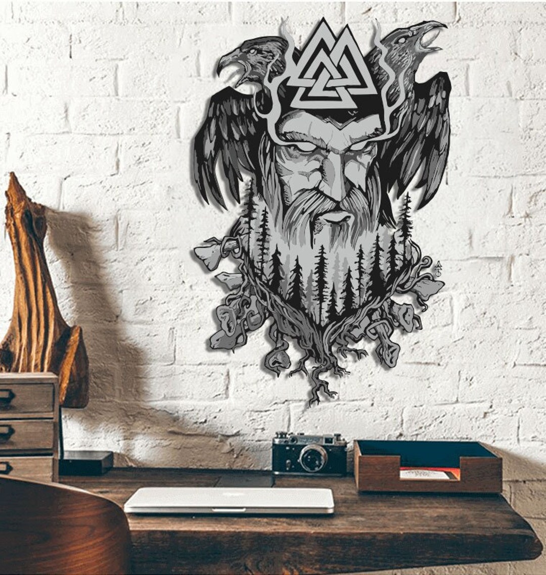 Odin, Viking Design Laser Cut Svg Dxf Files Wall Sticker Decal ...