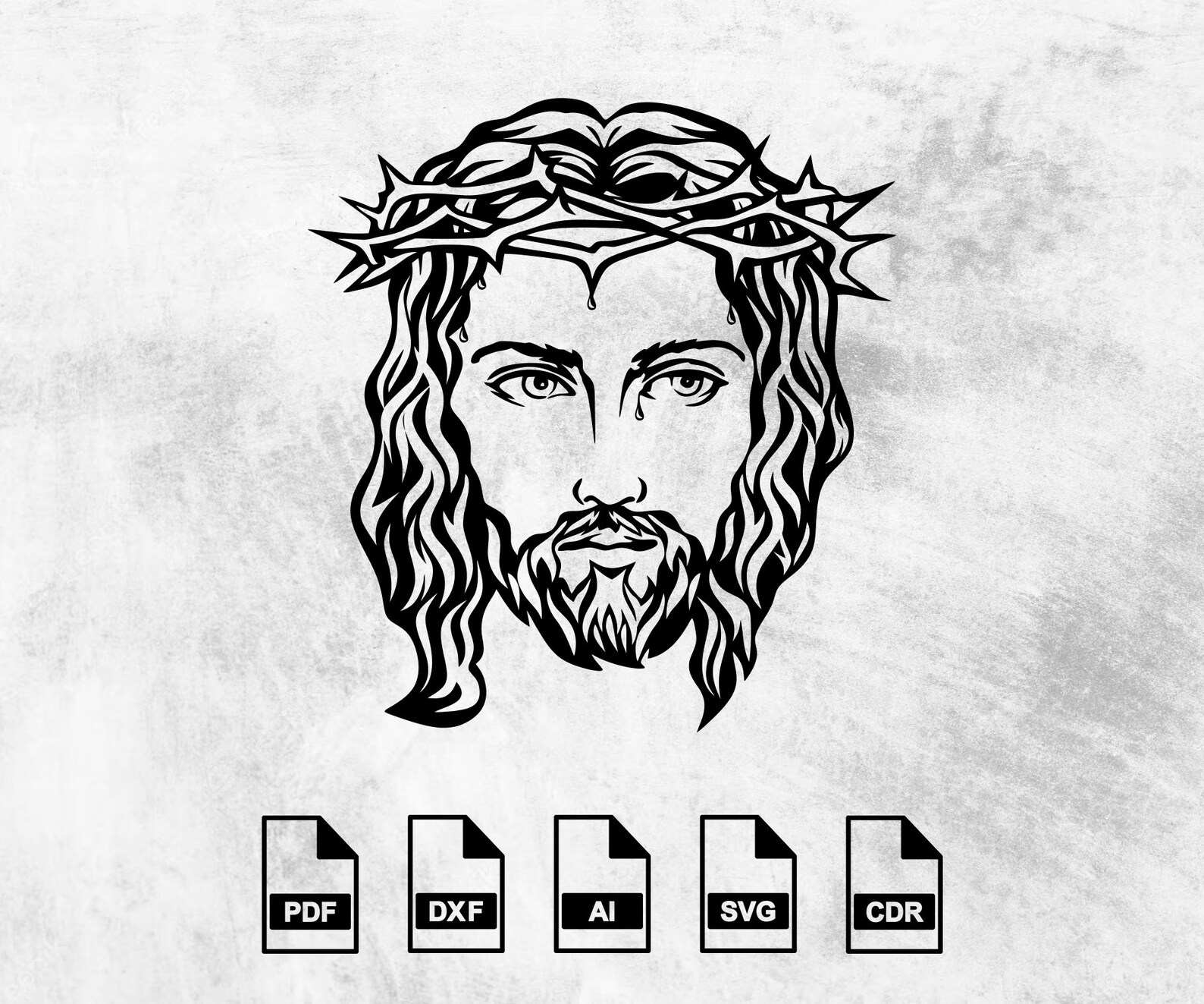 Jesús Cruz Jesús corte láser svg dxf archivos pared pegatina - Etsy España