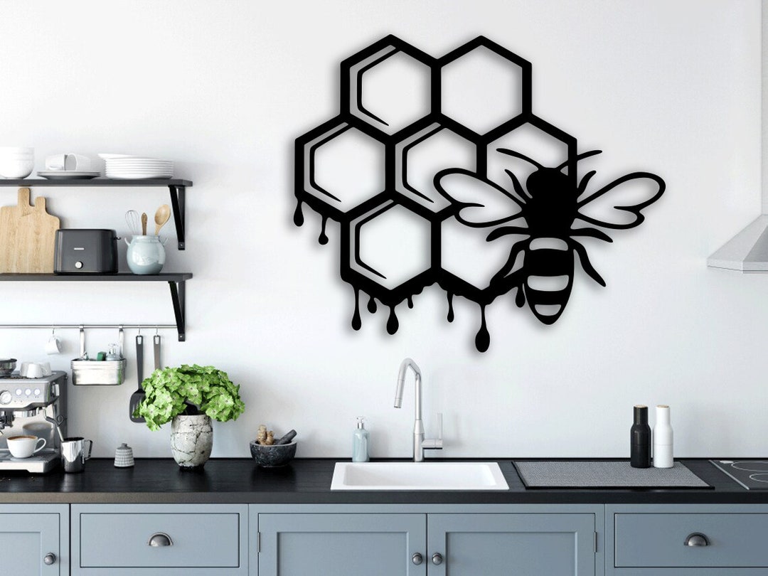 Bee, Beehive, Honey Laser Cut Svg Dxf Files Wall Sticker Decal ...