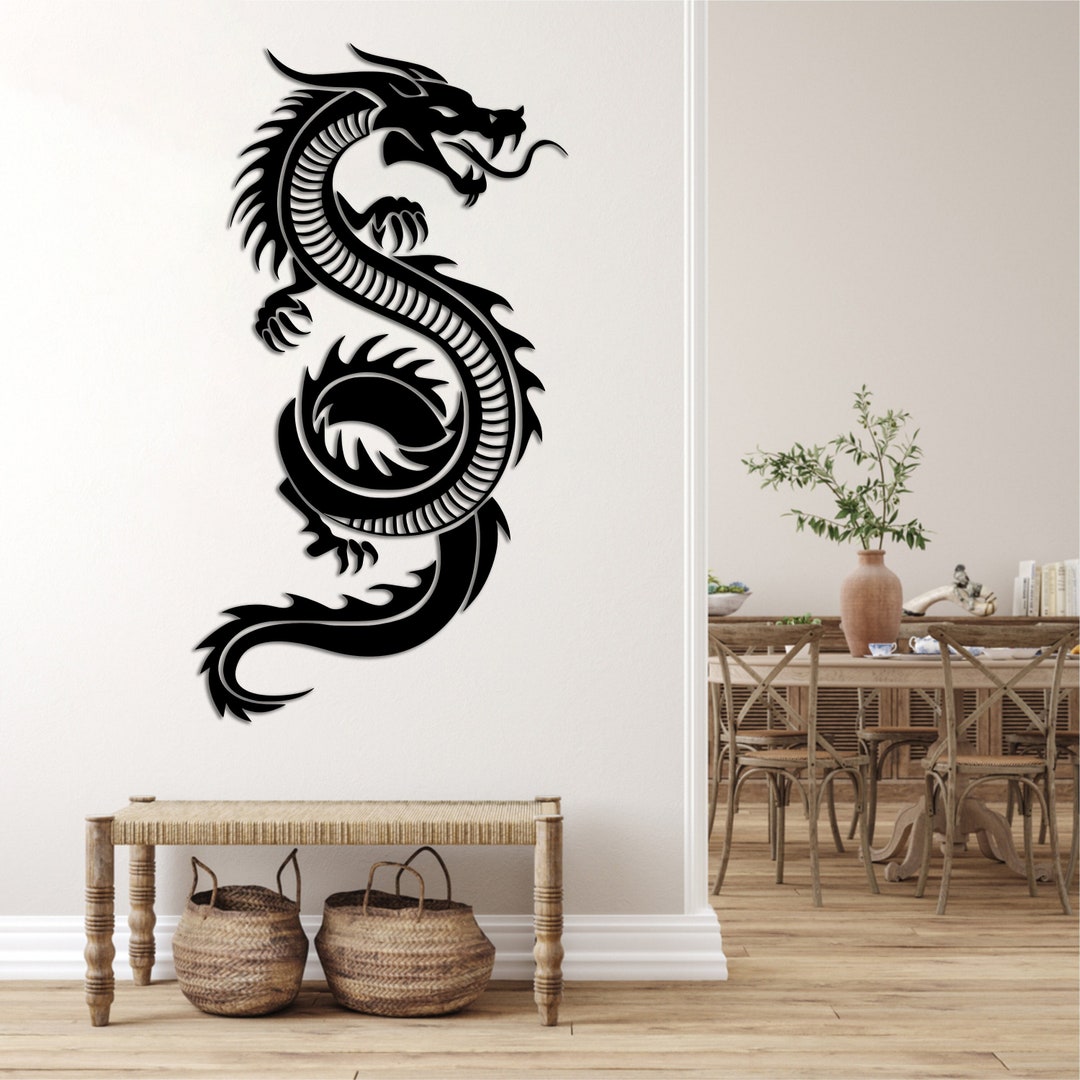Dragon Design Laser Cut Svg Dxf Files Wall Sticker Decal Silhouette ...