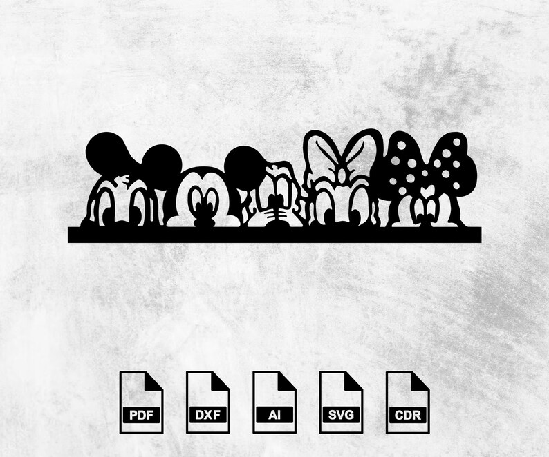 Mickey Design Laser cut svg dxf files wall sticker decal - Etsy 日本