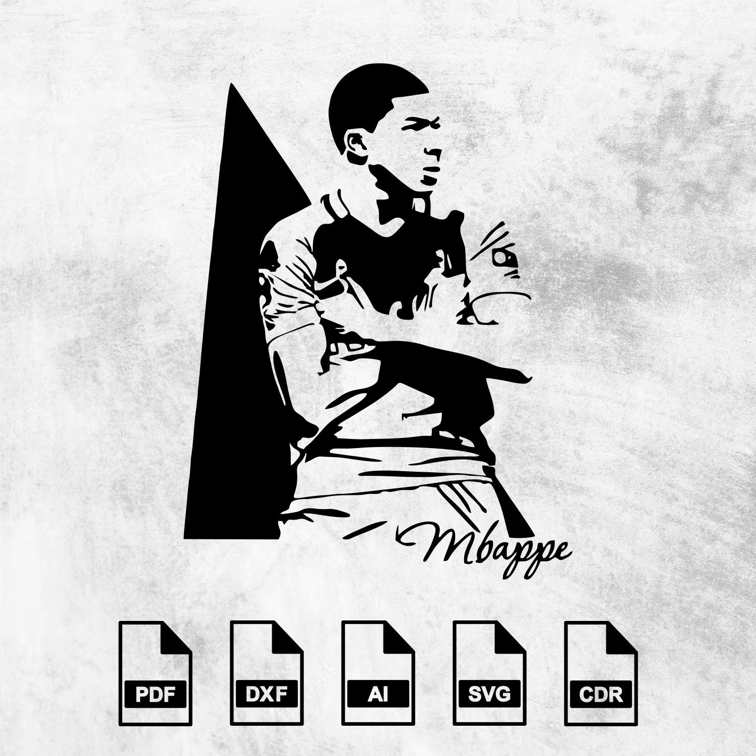 Kylian Mbappe Football Laser Cut Svg Dxf Files Wall Sticker - Etsy Finland