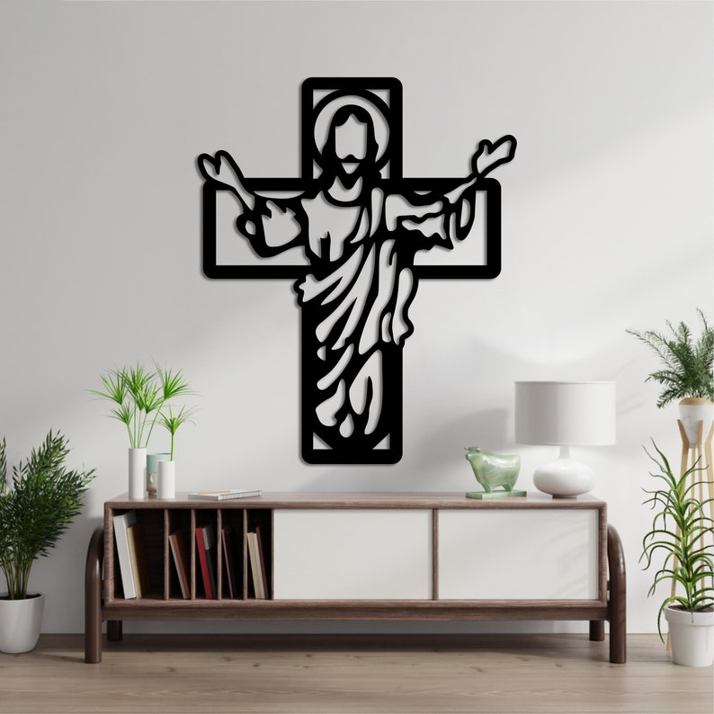Jesús Cruz, Jesús corte láser svg dxf archivos pared pegatina ...