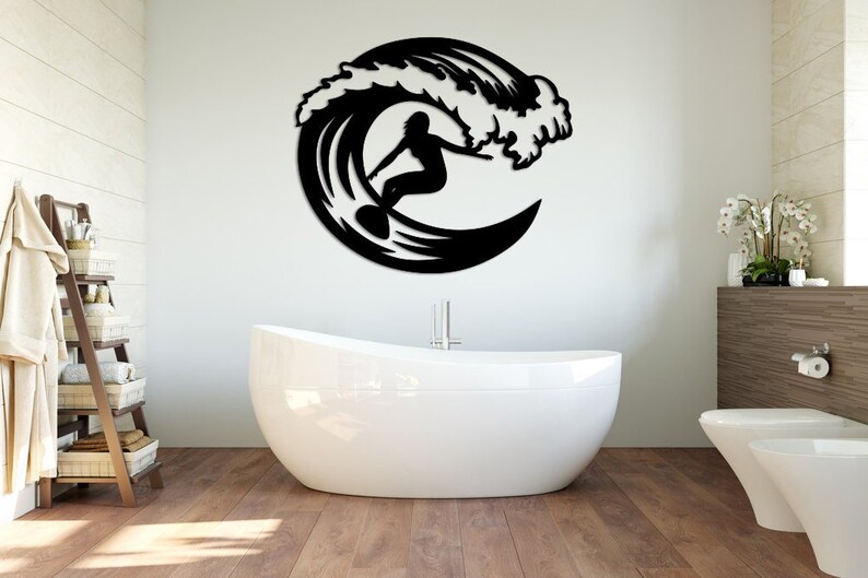 Surfing, Surfer, Surf, Beach Laser Cut Svg Dxf Files Wall Sticker Decal ...