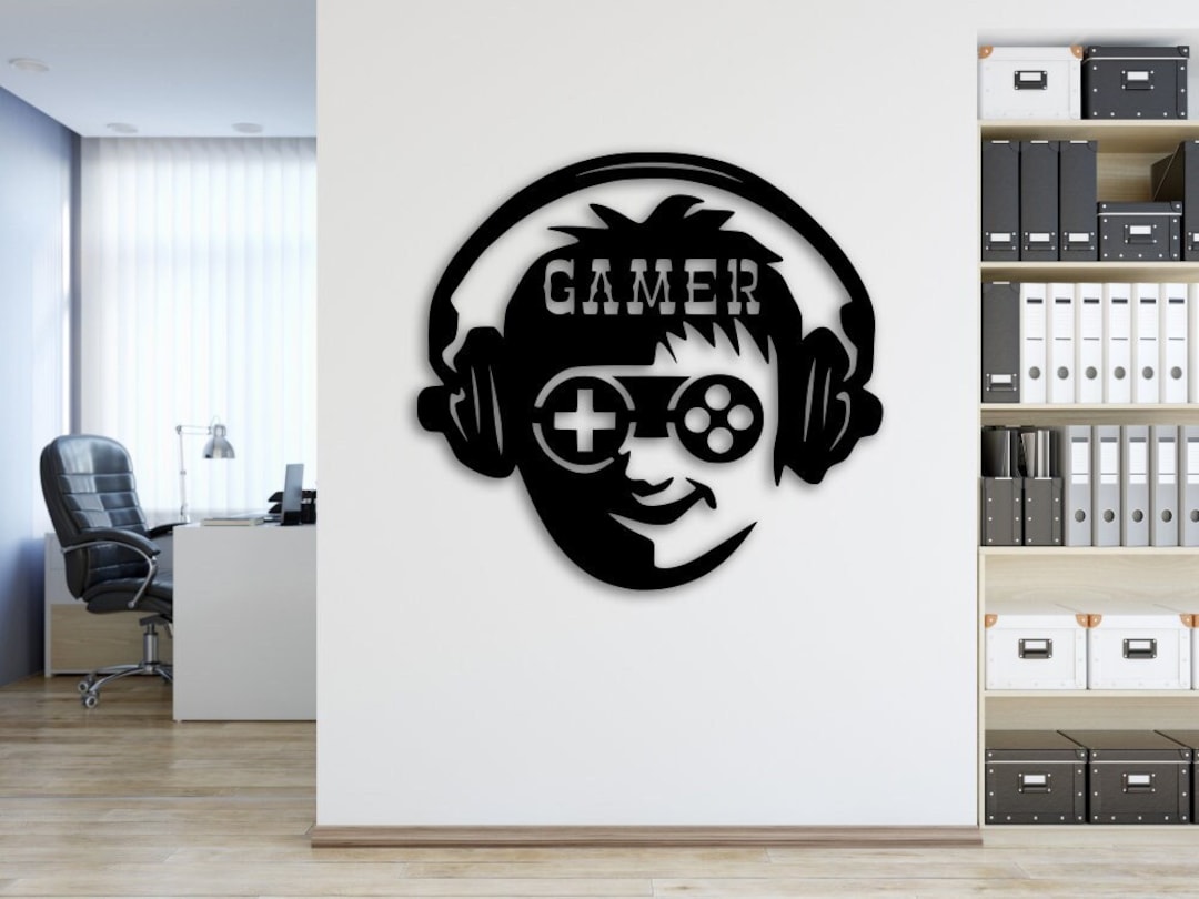 Gamer, Game Console Laser Cut Svg Dxf Files Wall Sticker Decal ...