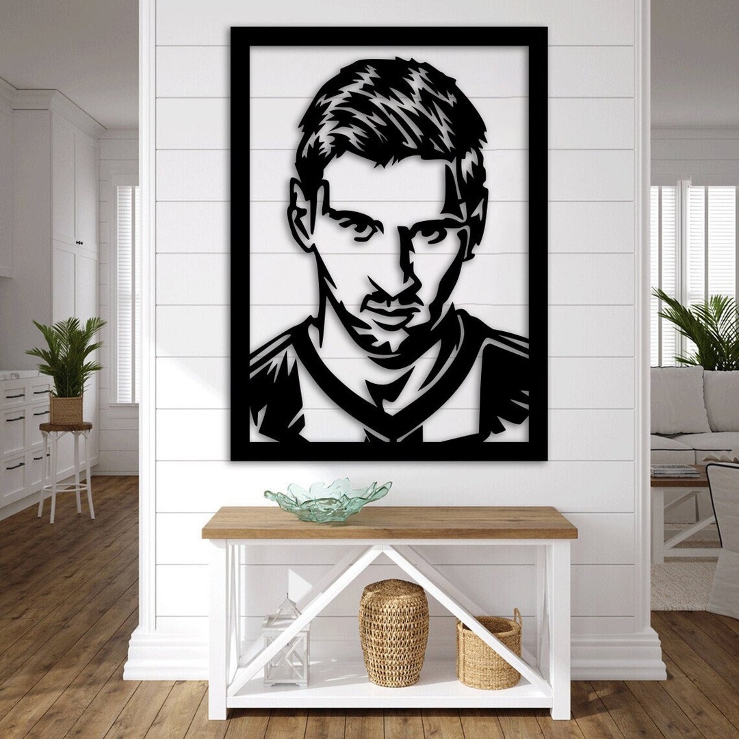 Messi Face, Football Laser Cut Svg Dxf Files Wall Sticker Decal ...