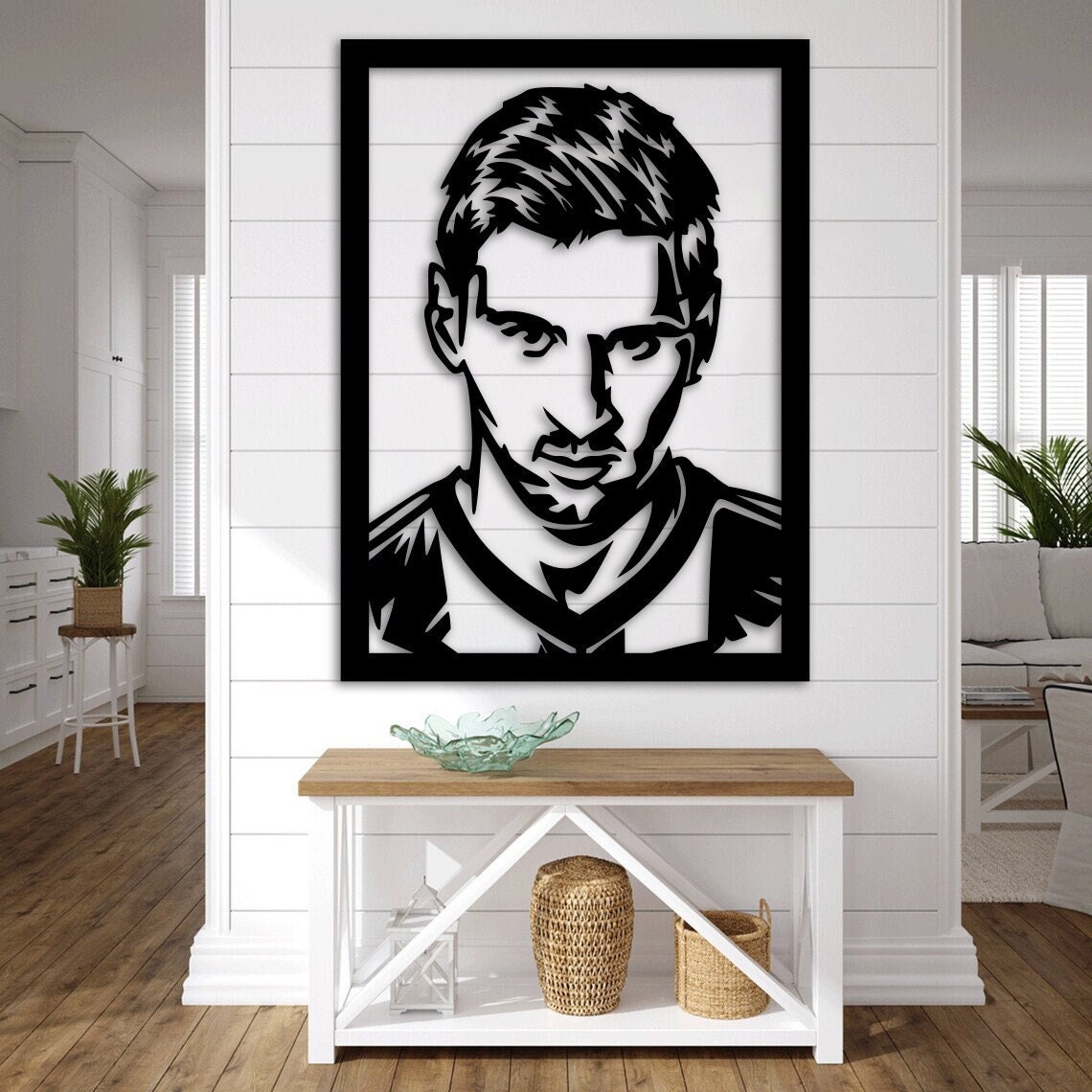 Messi Face, Football Laser Cut Svg Dxf Files Wall Sticker Decal ...