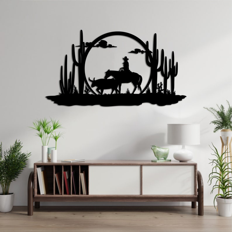 Diseño de vaquero corte láser svg dxf archivos etiqueta de la - Etsy México