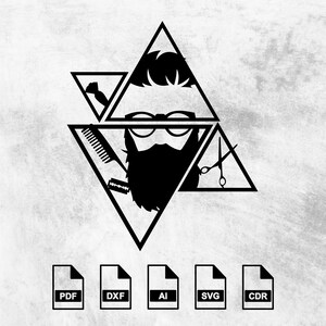 Barber Shop Design Laser Cut Svg Dxf Files Wall Sticker Decal ...