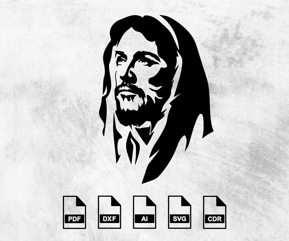 Jesus Cross Jesus Laser Cut Svg Dxf Files Wall Sticker Decal - Etsy