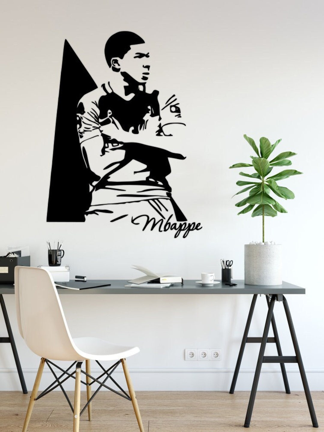 Kylian Mbappe, Football Laser Cut Svg Dxf Files Wall Sticker Decal ...