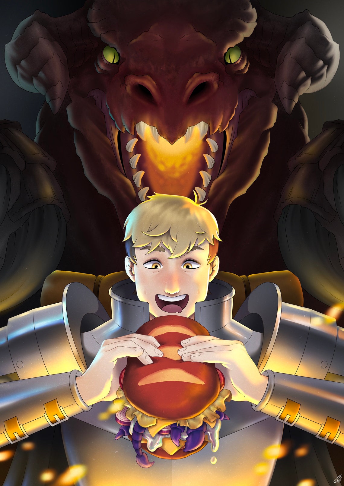 Dungeon Meshi A4 Print | Delicious in Dungeon Laios Touden Artwork - Etsy