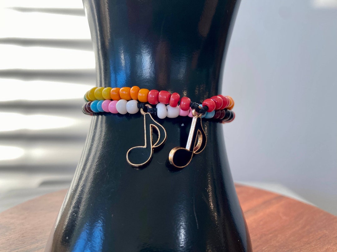 Pride Flag Music Note Adjustable Bracelet solid LGBTQIA - Etsy