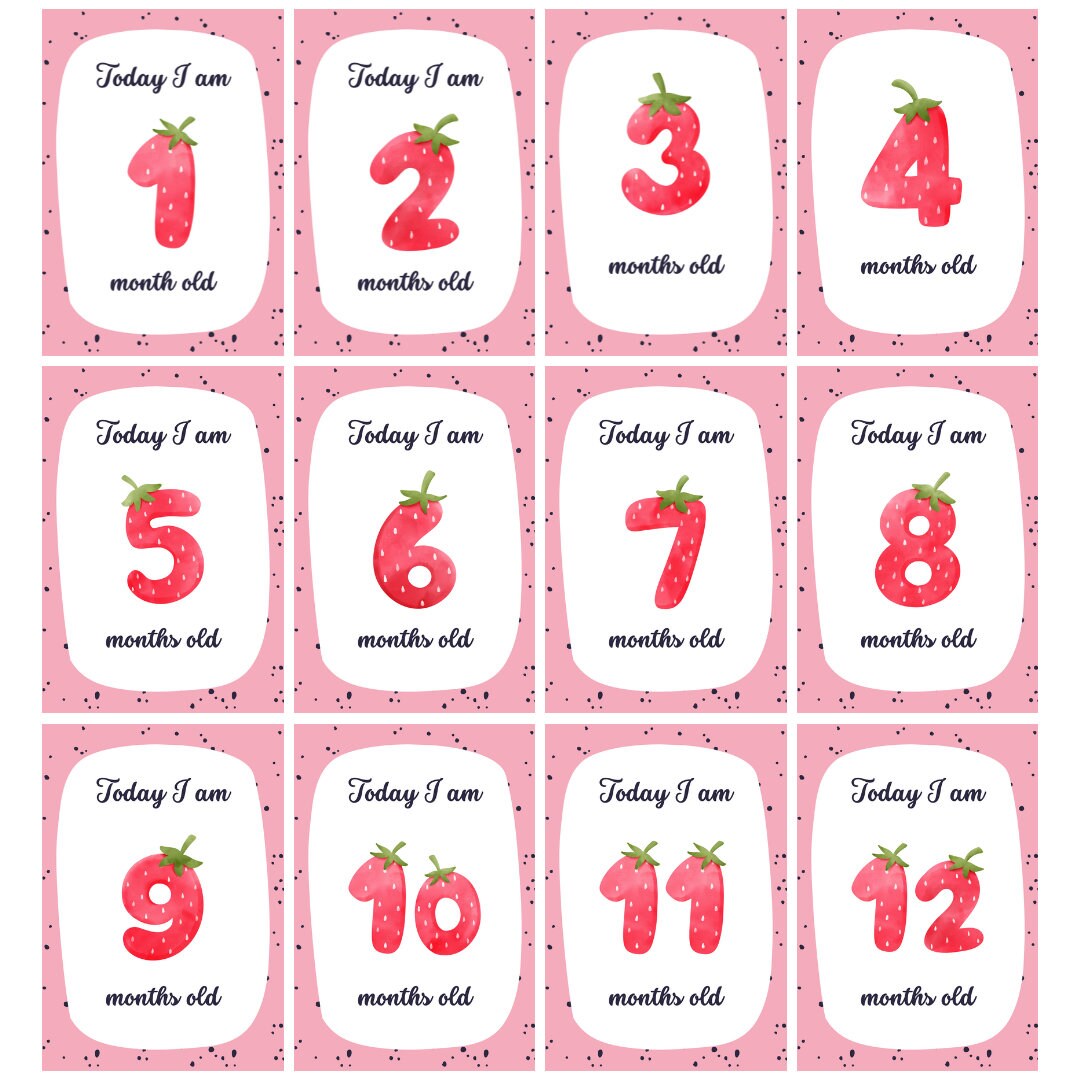 DIY Baby Milestone Cards 12 Months Cards Instant Download Printable - Etsy