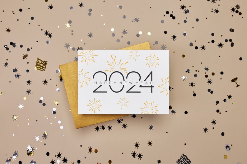 Carte de bonne année carte de nouvel an mignonne et simple fichier PDF ...