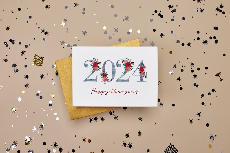Happy New Year Card Cute and Simple New Year Card Printable PDF File ...