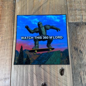 Watch This 360 Meme Sticker | Skateboarding Knight | the Frog Mage - Etsy