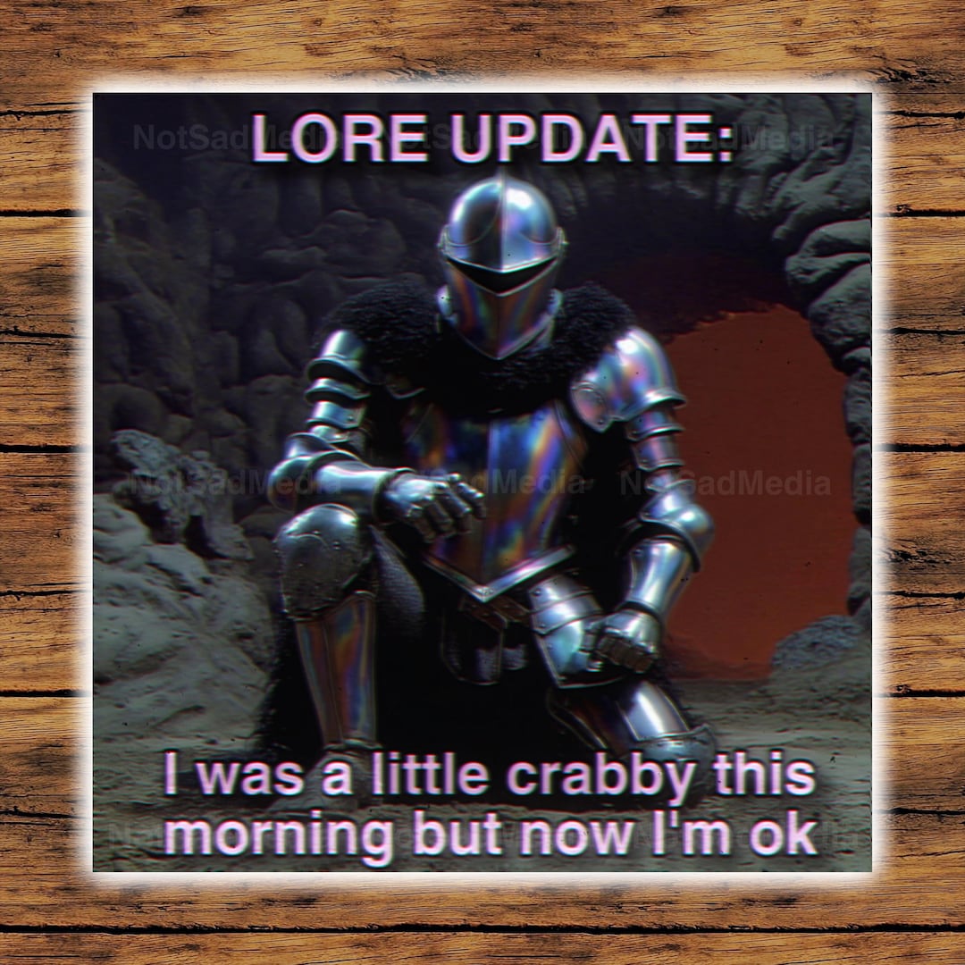 Lore Update Meme Sticker | Medieval Knight | the Frog Mage - Etsy