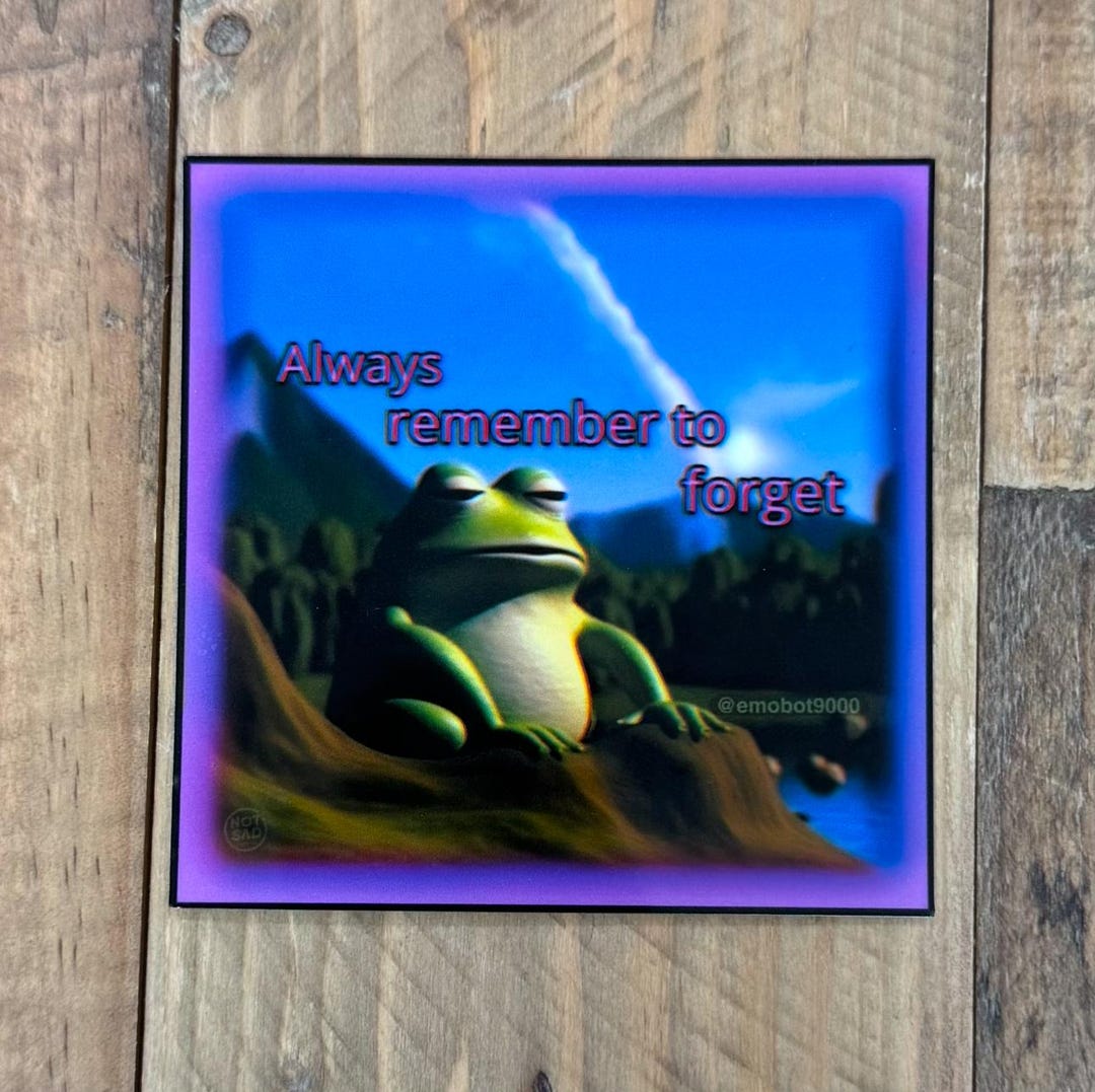 Always Remember to Forget Frog Meme Sticker - Etsy