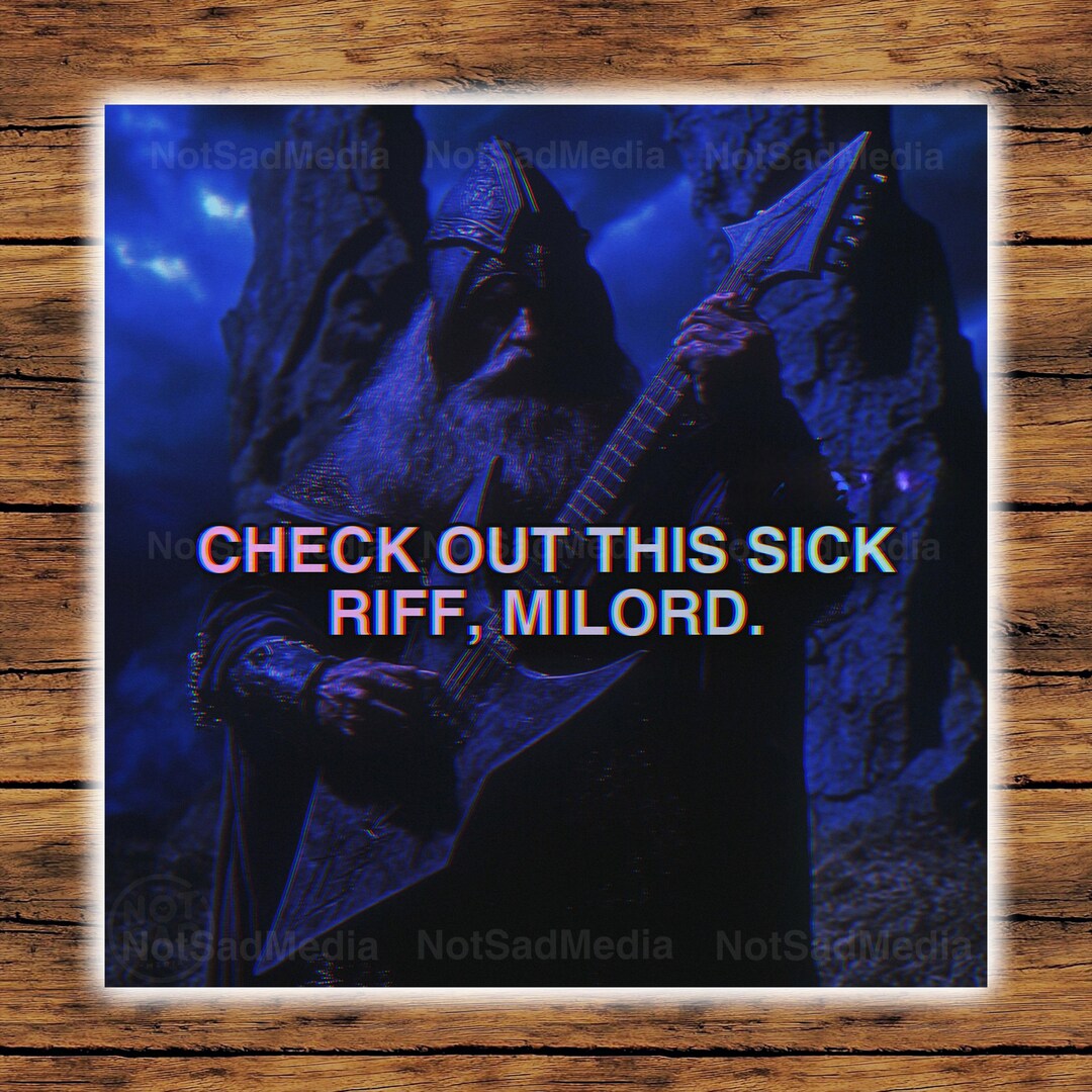 Check Out This Sick Riff, Milord Meme Sticker | Funny Wizard | the Frog ...