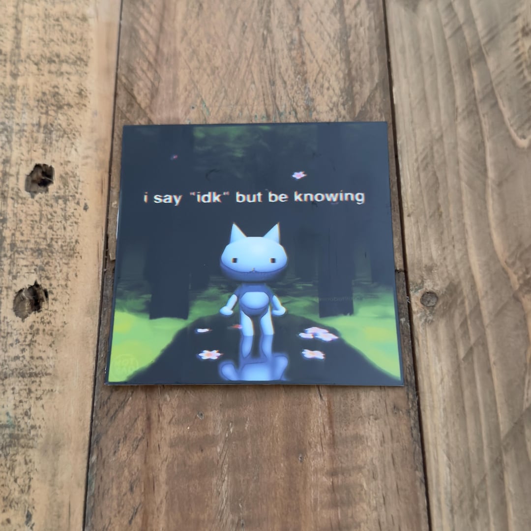 I Say idk but Be Knowing Cat Meme Sticker - Etsy