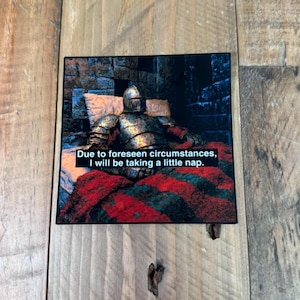 Taking A Little Nap Meme Sticker | Medieval Knight | the Frog Mage - Etsy