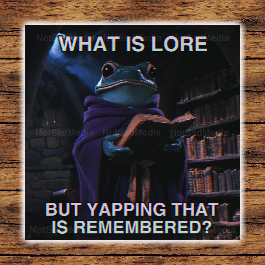 What is Lore Meme Sticker | the Frog Mage - Etsy