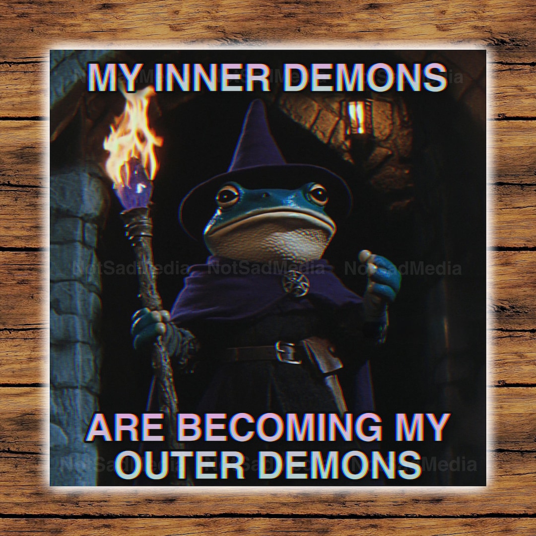 My Inner Demons/outer Demons | the Frog Mage Sticker - Etsy