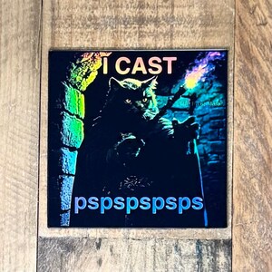 I Cast Pspspspsps Holographic Magnet Cat Wizard - Etsy