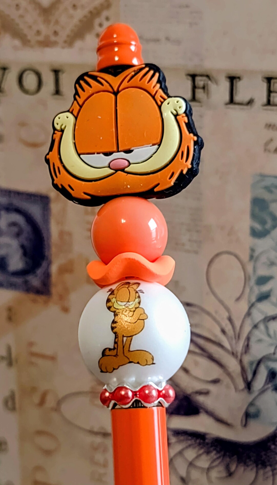 Garfield Beaded Focal Pen - Etsy