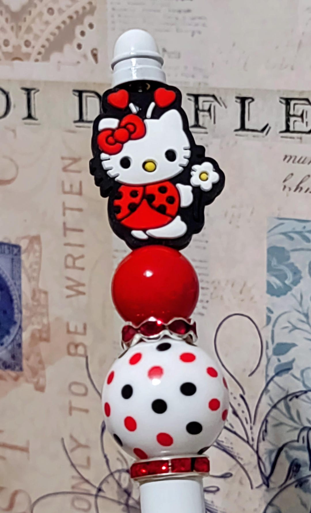 Hello Kitty Ladybug Beaded Focal Pen - Etsy