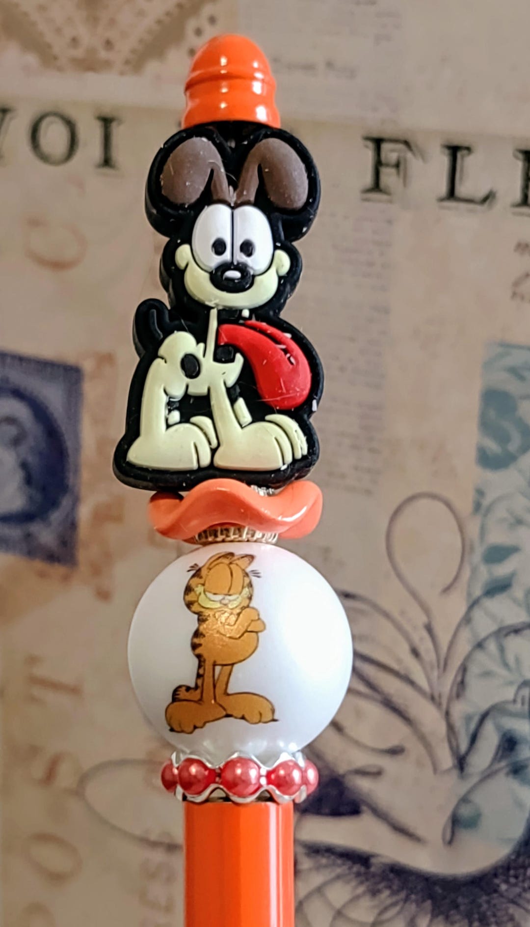 Garfield "odie" Focal Beaded Pen - Etsy